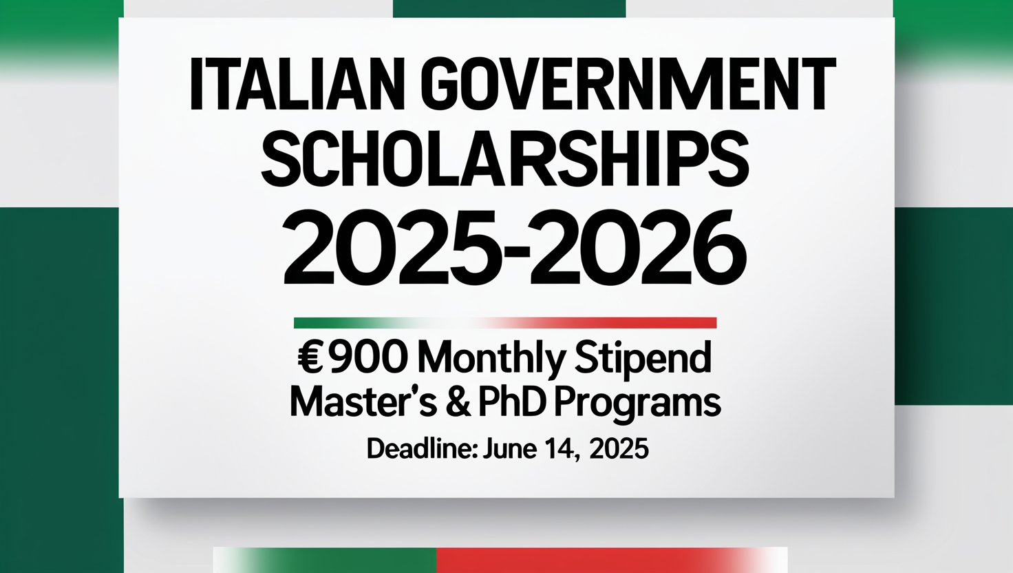 Italian Government Scholarships 2025-2026 | Fully Funded